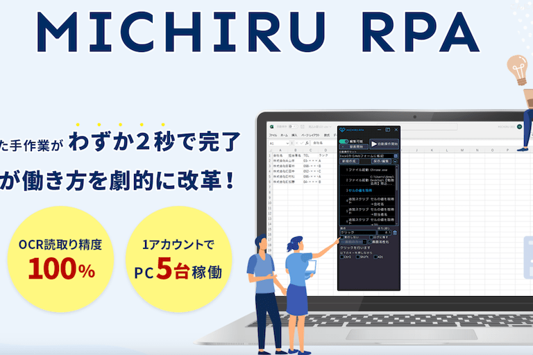 RPA 毎日の煩雑な業務をAIに置き換え わずか月額5万円から | 株式会社 MICHIRU